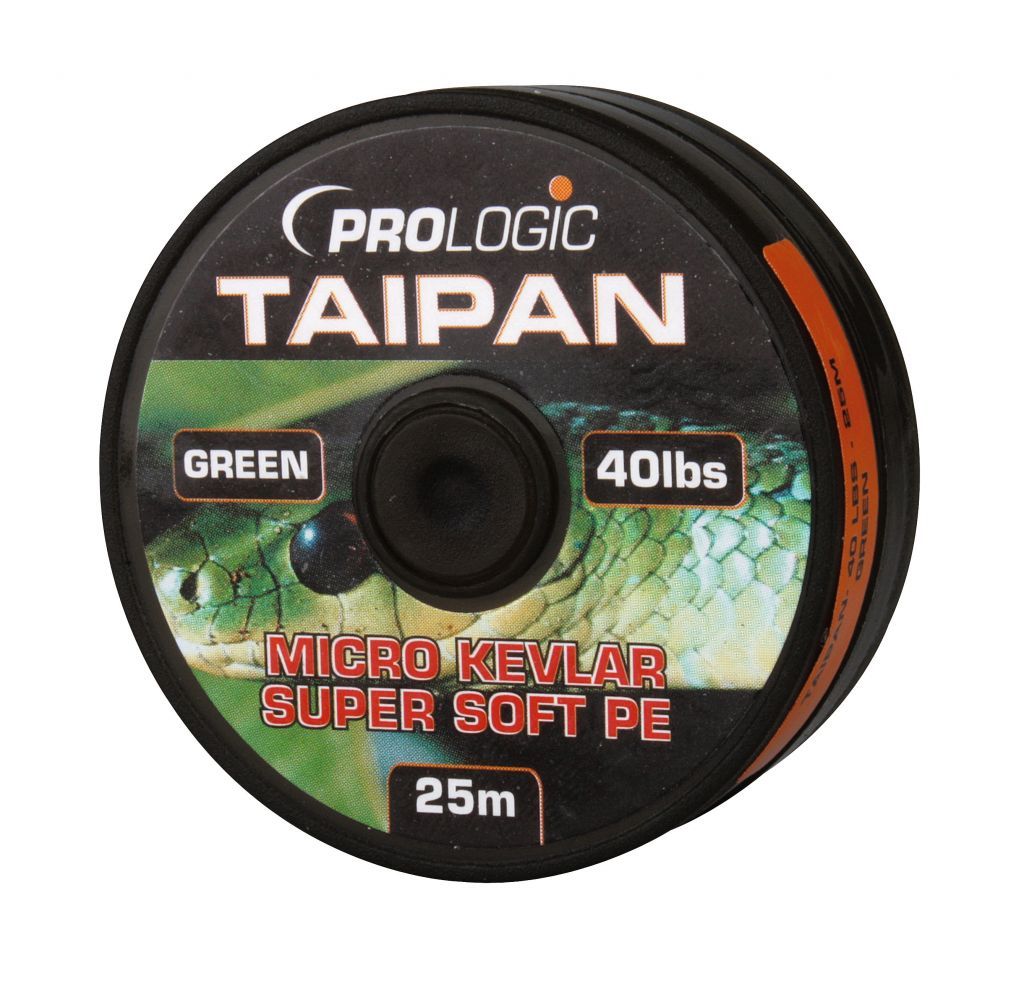 Taipan V2 Micro Kevlar Super Soft PE - 25lb, 25 m, Green — Sportfiskeboden